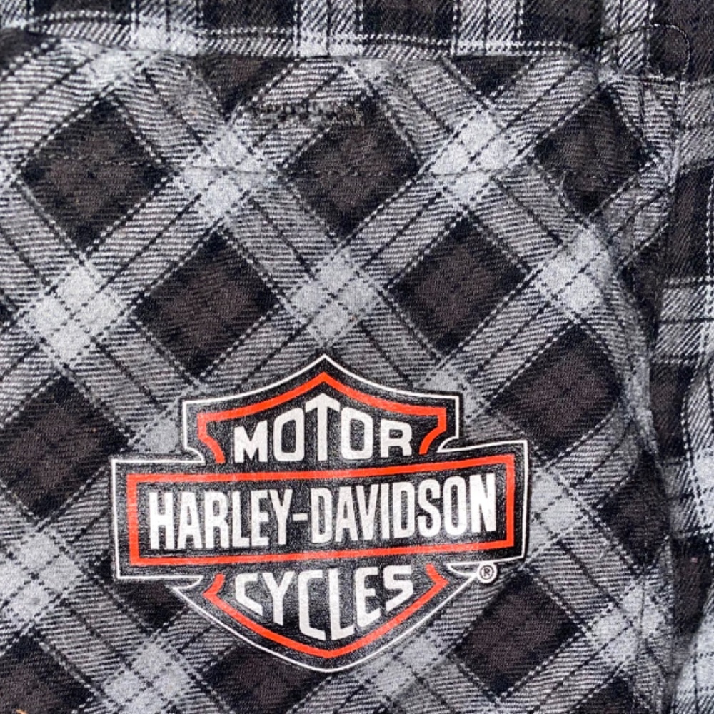 Harley Davidson Shadow Plaid Flannel Shirt M - Gem